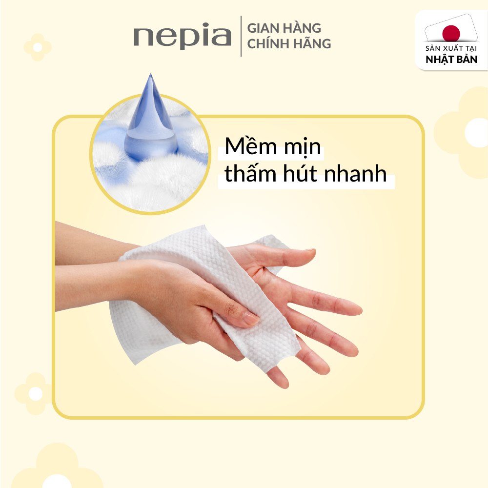 KHĂN GIẤY LỤA BỎ TÚI nepia nepi nepi (16 gói/bịch) - Nepia