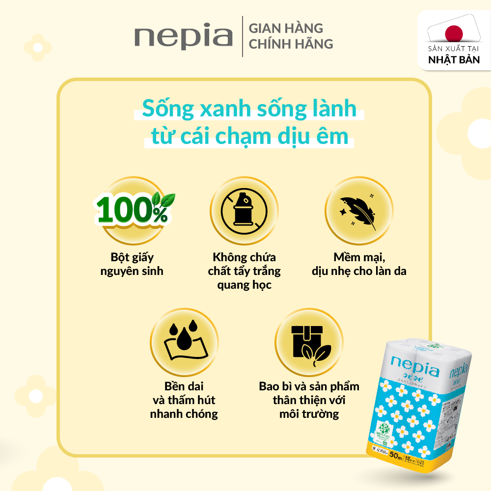 GIẤY VỆ SINH CAO CẤP nepia nepi nepi (1 lớp) - Nepia